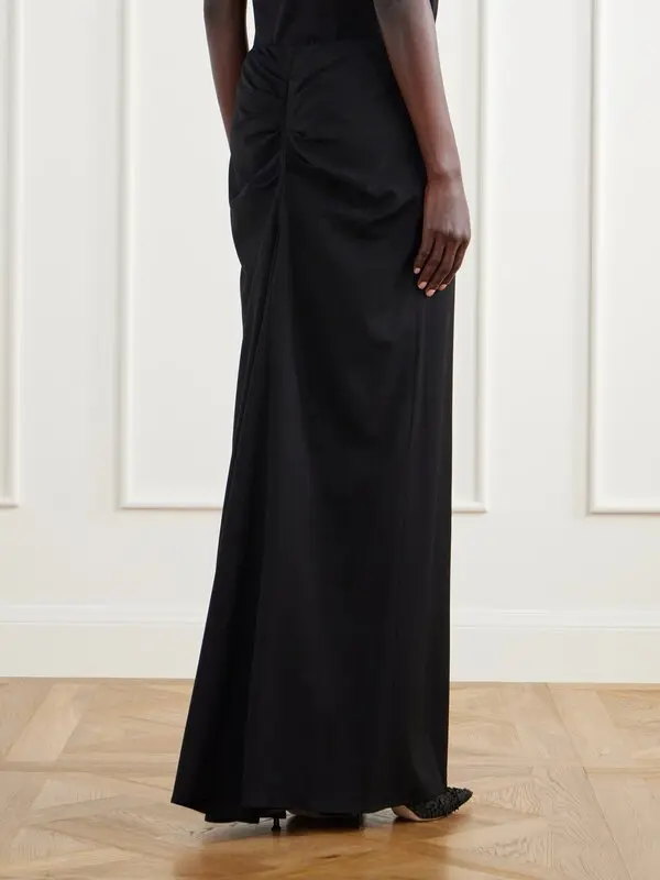 COLLEEN ALLEN Ruched Stretch-crepe Maxi Skirt