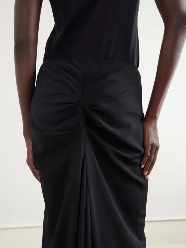 COLLEEN ALLEN Ruched Stretch-crepe Maxi Skirt