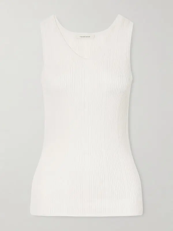 COLLEEN ALLEN Ribbed-knit Merino Wool Tank