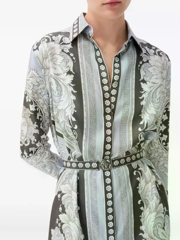 Versace Printed Silk Twill Mini Dress