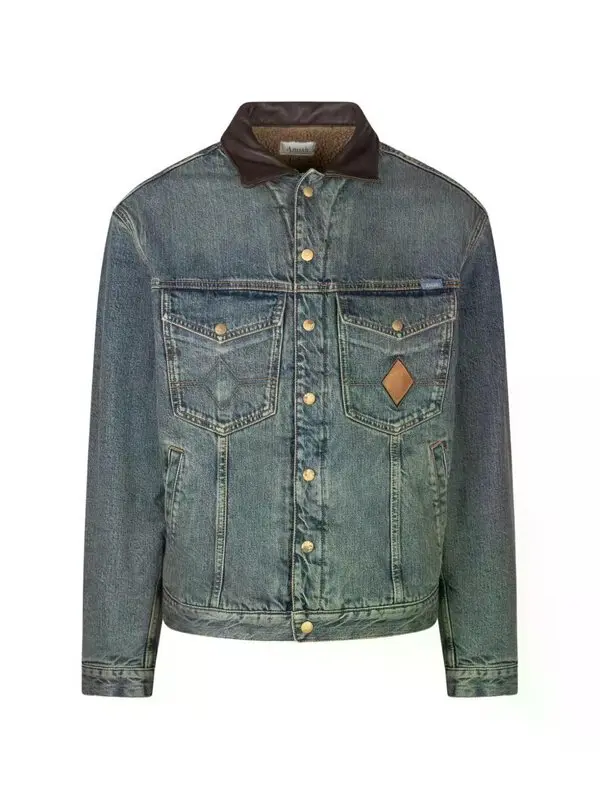 AMISH SUPPLIES El Paso Contrasting-collar Denim Jacket - Blue