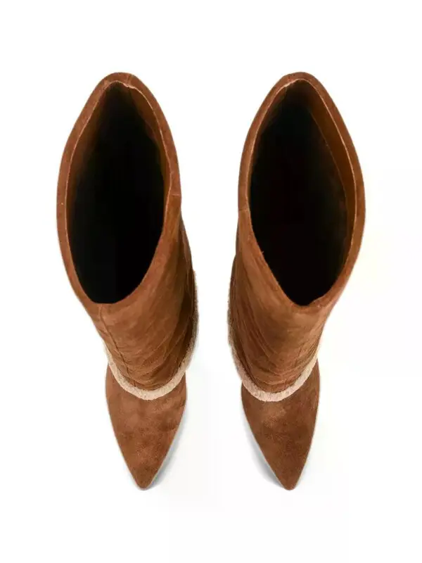 Karl Lagerfeld Debutante Shearling-trim Pointed-toe Boots