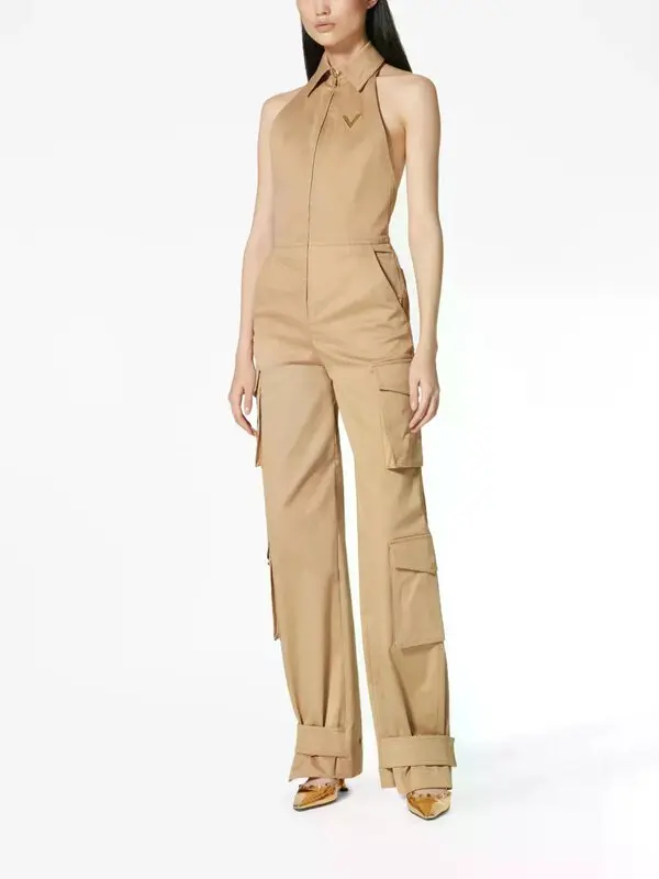 Valentino Garavani Stretch-cotton Cargo Jumpsuit