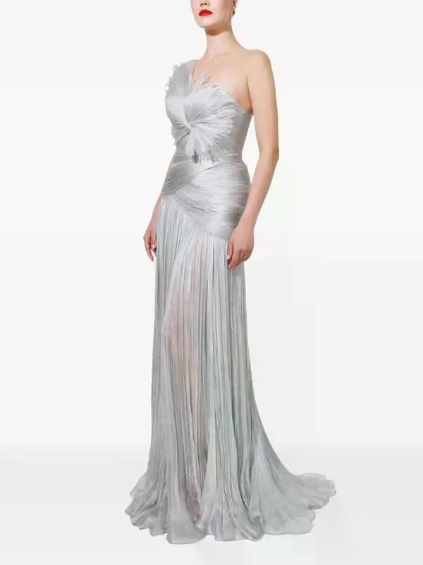 IRIS SERBAN Isabel Draped Silk Maxi Dress
