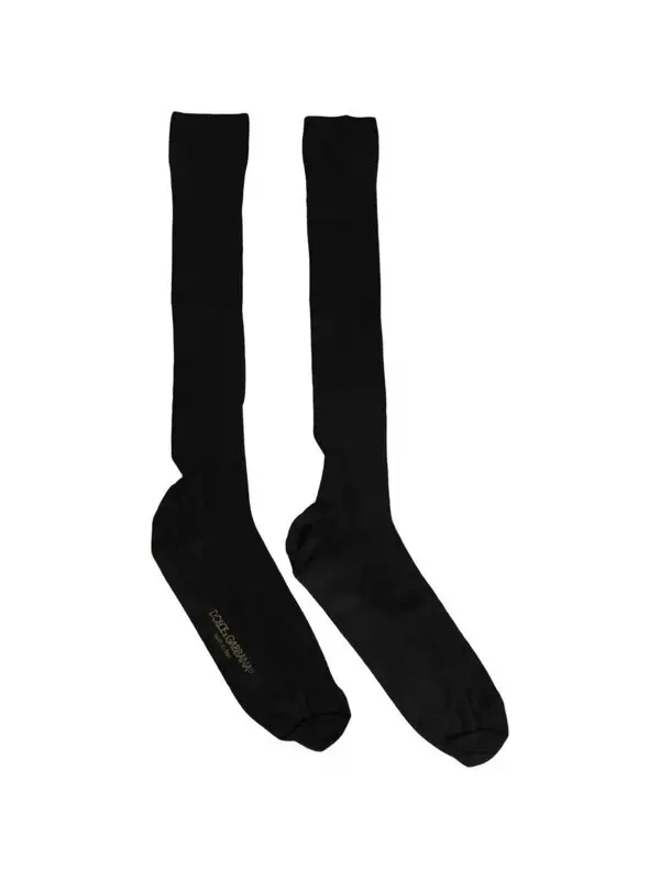 Dolce & Gabbana Logo Knee-high Socks - Black