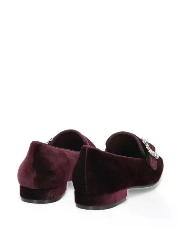 TOSCA BLU Adele Crystal-buckle Loafers - Red