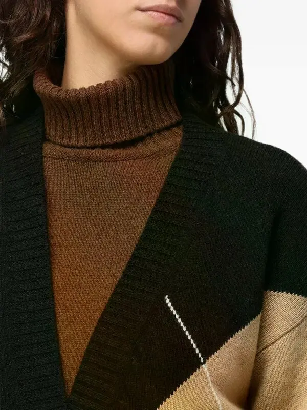 KANGRA Argyle Intarsia Cardigan