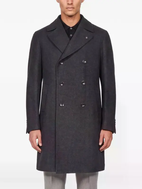 Tagliatore Double-breasted Herringbone Coat