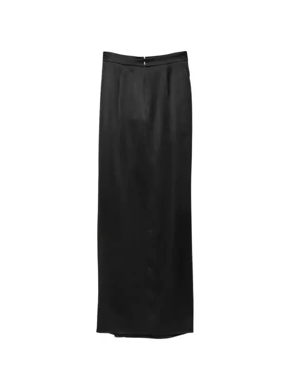 Max Mara Draped Satin Midi Skirt - Grey