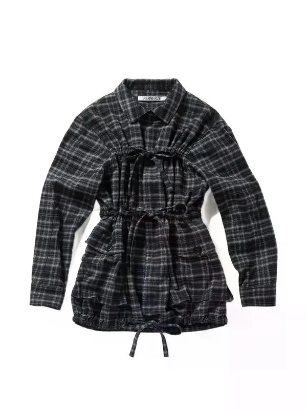 PERVERZE Check-pattern Drawstring Jacket