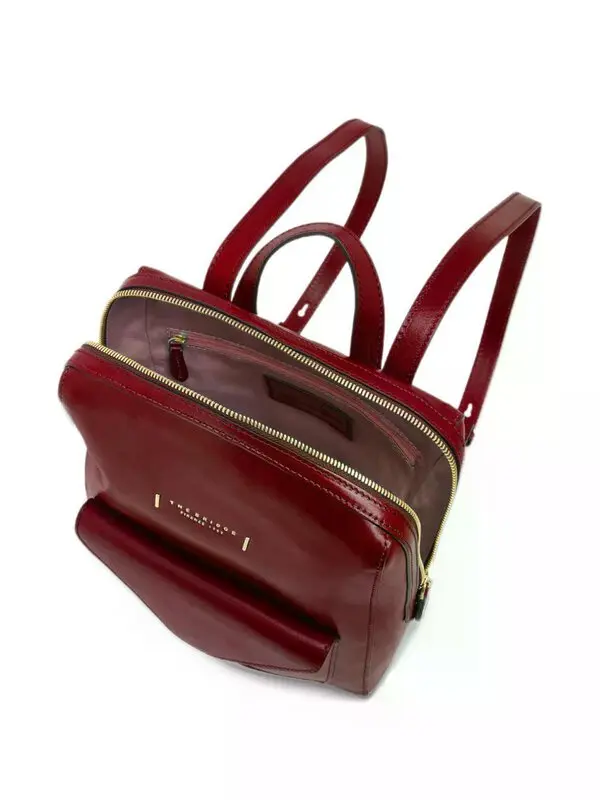 THE BRIDGE Envelope-pocket Leather Backpack