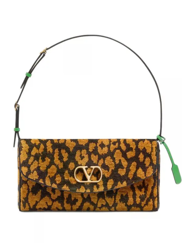 Valentino Garavani Devain Small Shoulder Bag In Animalier Jacquard Fabric