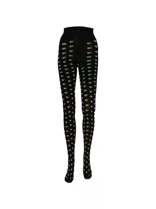 Dolce & Gabbana Polka-dot Fishnet Tights - Black