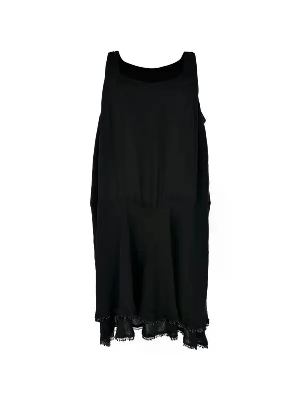 Prada Sleeveless Beaded Mini Dress - Black