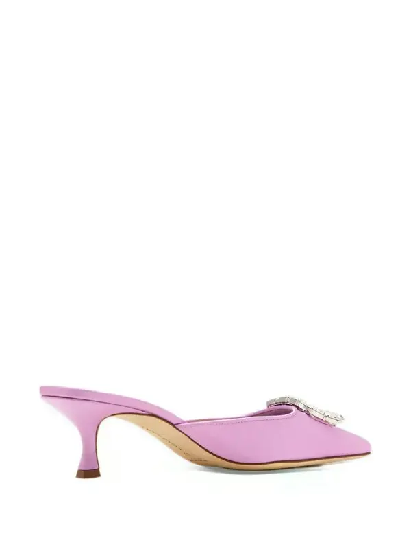 Manolo Blahnik Maysale Crystal-buckle Mules