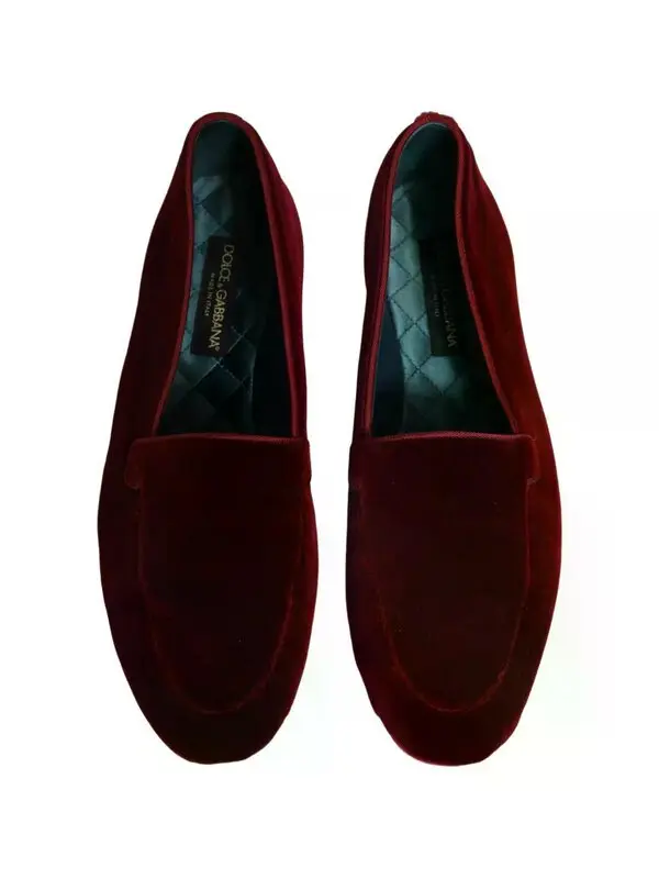 Dolce & Gabbana Velvet Slip-on Loafers