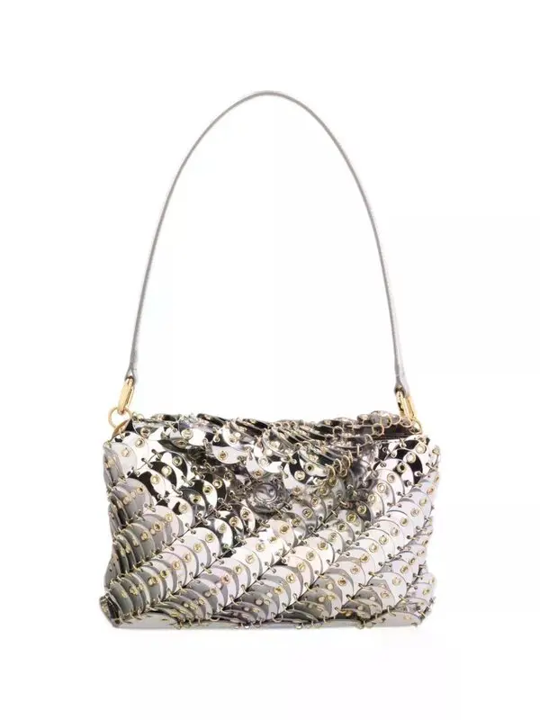 Rabanne Small Baguette Bag In Leather With Tone On Tone Eyelets