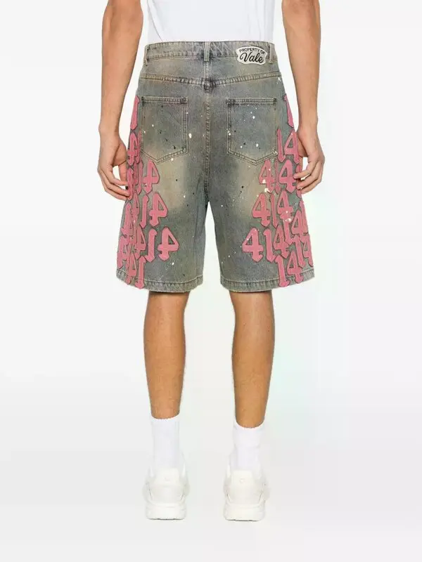 VALE FOREVER Appliqué-patch Paint-splatter Shorts