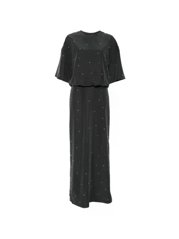 ALYSI Crystal-embellished Short-sleeve Maxi Dress