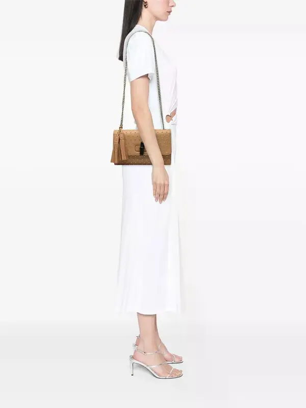 Gucci 2000-2015 Medium Leather Studded Miss Bamboo Crossbody Bag