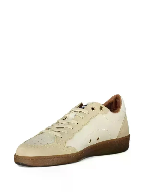 BLAUER. Perforated Panelled Leather Sneakers