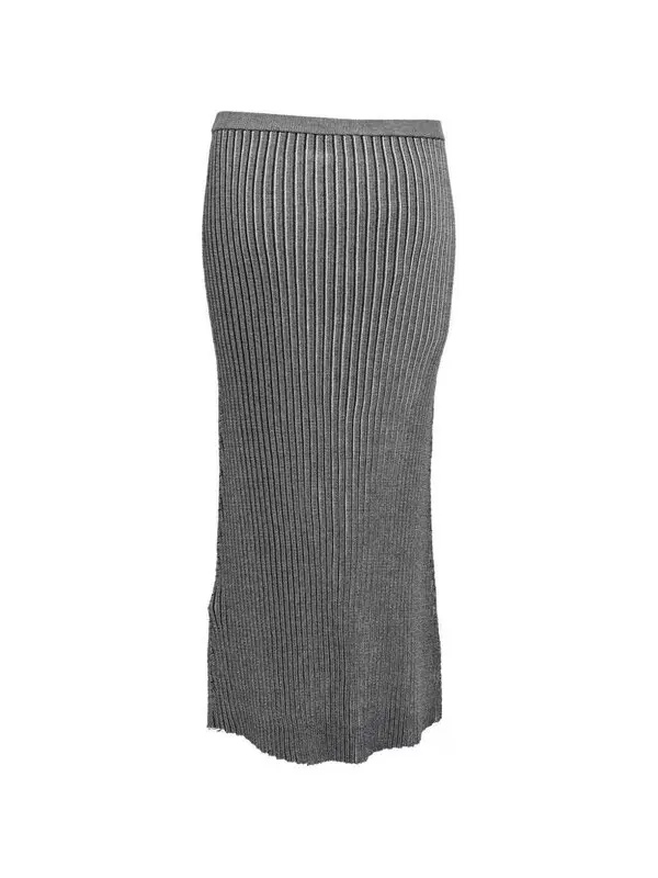 Victoria Beckham Ribbed Raw-hem Skirt