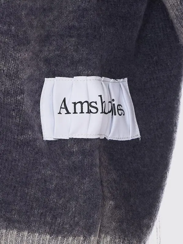 AMISH SUPPLIES Wool Crewneck Sweater With Contrast Trims And Dropped Shoulders