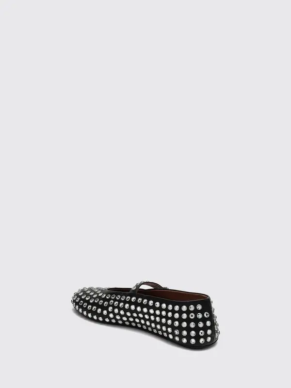 Alaïa Mary Jane Lambskin Ballet Flats With All-over Crystals