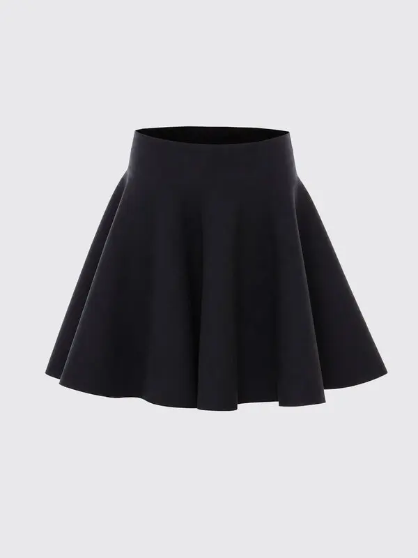 Alaïa High-waisted Flared Knit Mini Skirt In A Stretch Wool Blend
