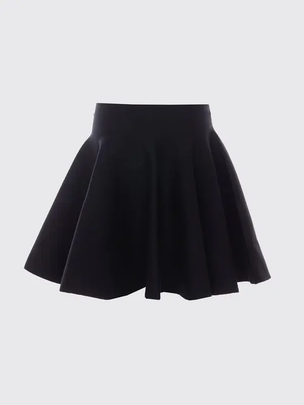 Alaïa High-waisted Flared Knit Mini Skirt In A Stretch Wool Blend