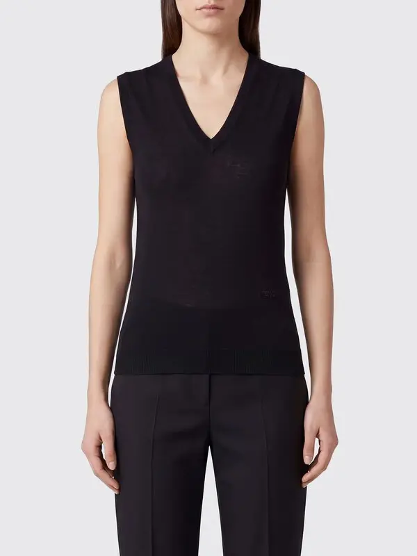 Fendi V-neck Cashmere And Silk Knit Vest