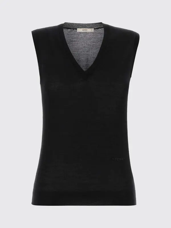 Fendi V-neck Cashmere And Silk Knit Vest