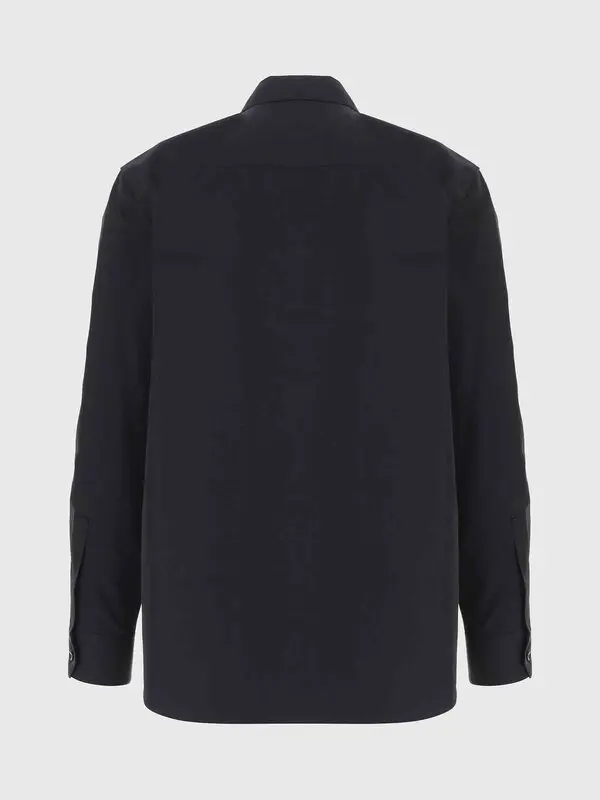 Saint Laurent Cotton Shirt With Zip Closure And Monogram