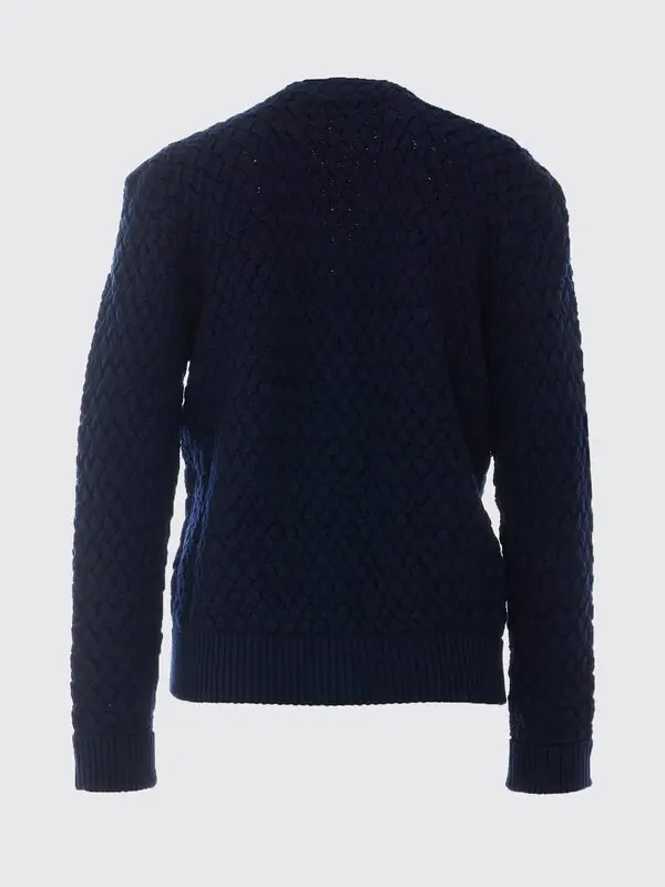 Bottega Veneta V-neck Wool Cardigan With Button Closure And Ribbed Trims - Blue