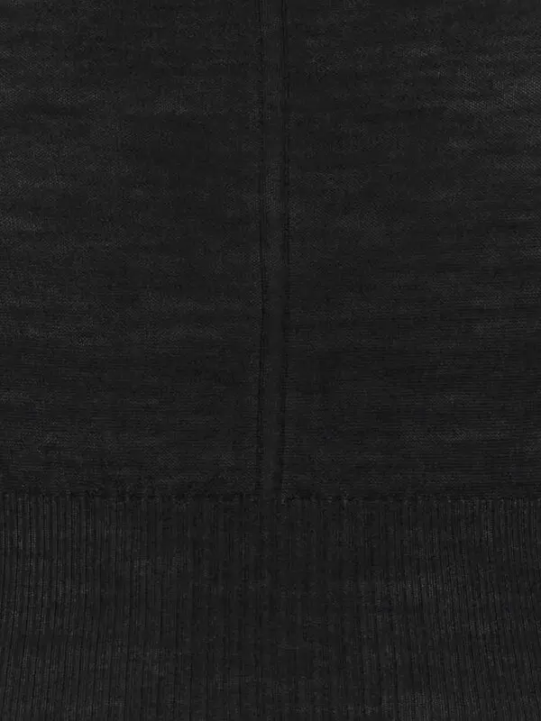 Rick Owens Slim Fit Cut-out Virgin Wool Sweater - Black