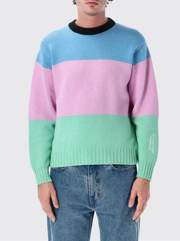 JW Anderson Pure Wool Crewneck Sweater With Dropped Shoulders - Multicolor