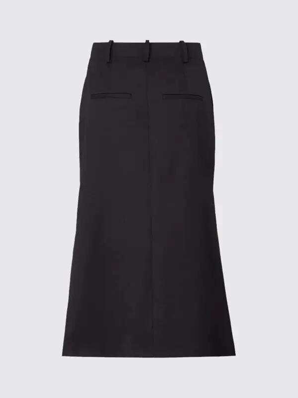 Fendi High-waisted A-line Midi Skirt In Pure Wool With Belt Loops