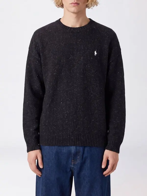 Polo Ralph Lauren Crewneck Wool-blend Sweater With Embroidered Pony Logo - Black