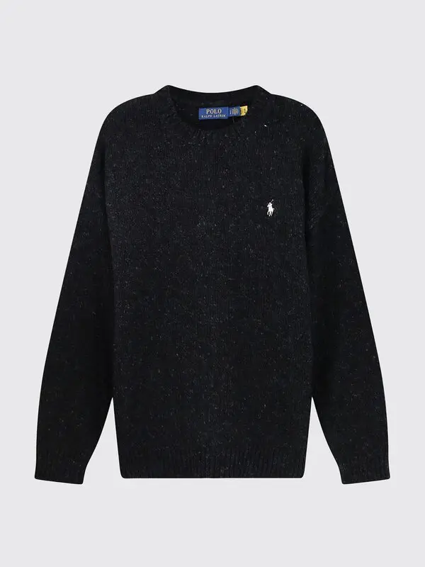 Polo Ralph Lauren Crewneck Wool-blend Sweater With Embroidered Pony Logo - Black