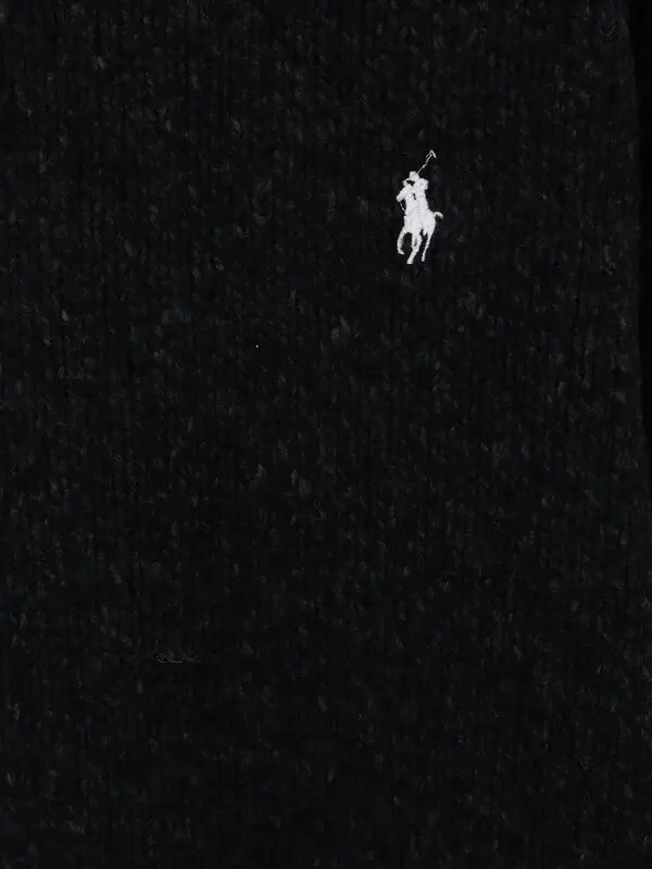 Polo Ralph Lauren Crewneck Wool-blend Sweater With Embroidered Pony Logo - Black