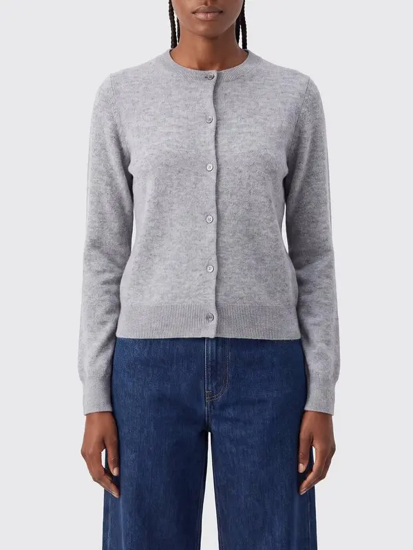 Comme Des Garçons Pure Cashmere Crewneck Cardigan With Buttons - Grey