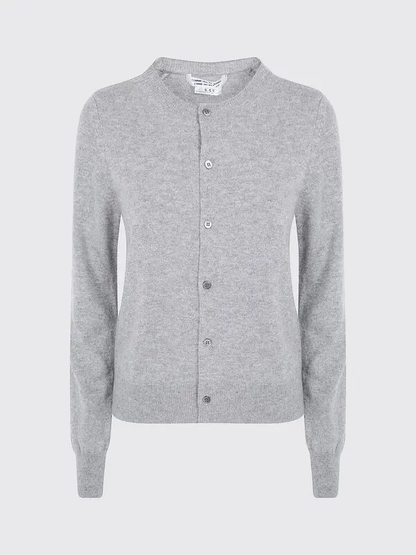 Comme Des Garçons Pure Cashmere Crewneck Cardigan With Buttons - Grey