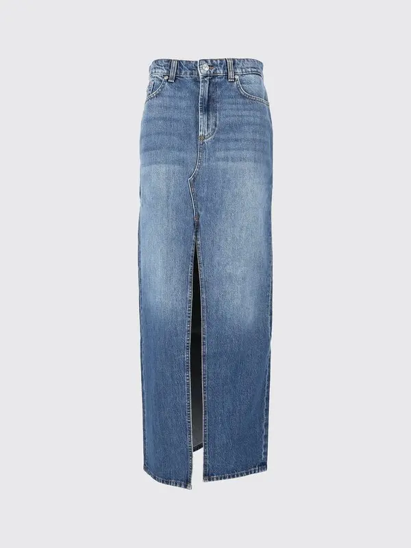 7 For All Mankind High-waisted Denim Pencil Maxi Skirt With Front Slit
