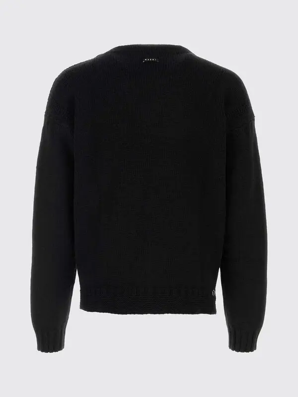 Marni Virgin Wool And Cashmere Crewneck Sweater With Toggle Fastening
