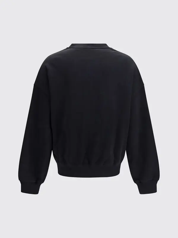 Palm Angels Cotton Crewneck Sweatshirt With Contrasting Logo And Dropped Shoulders