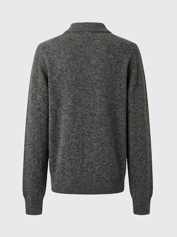 Auralee Long-sleeved Knitted Polo In 100% Cashmere With One-button Placket - Mint