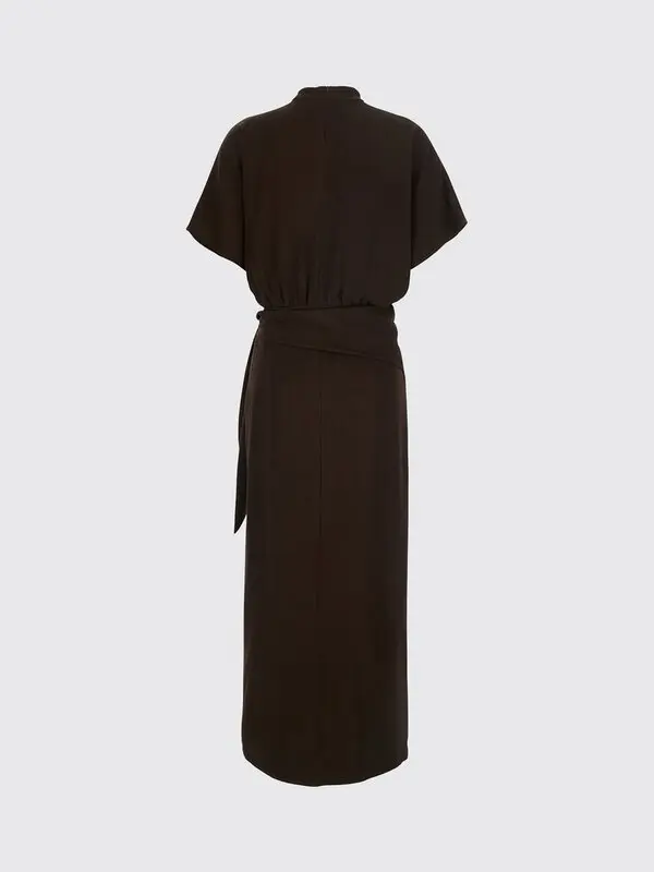 RAME Crêpe Sheath Midi Dress With Draped Waist
