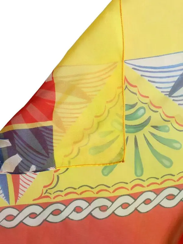 Dolce & Gabbana Multicolor Silk Printed Square Foulard Scarf