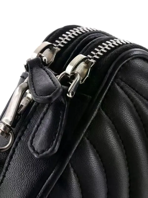 Prada Double Zip Diagramme Quilted Leather Mini Crossbody Bag