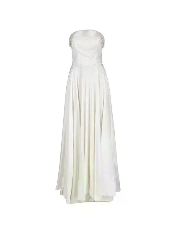 MARCO GABRIELLI ATELIER Beaded Strapless Maxi Dress
